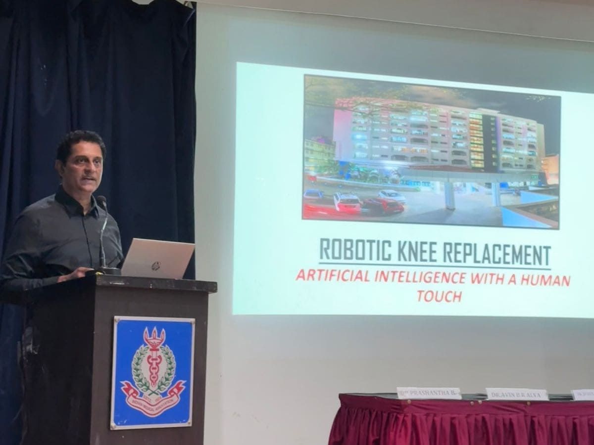 Dr. Deepak Rai's Insightful Talk on Robotic Knee Replacement and AI at IMA House - Yenepoya ...